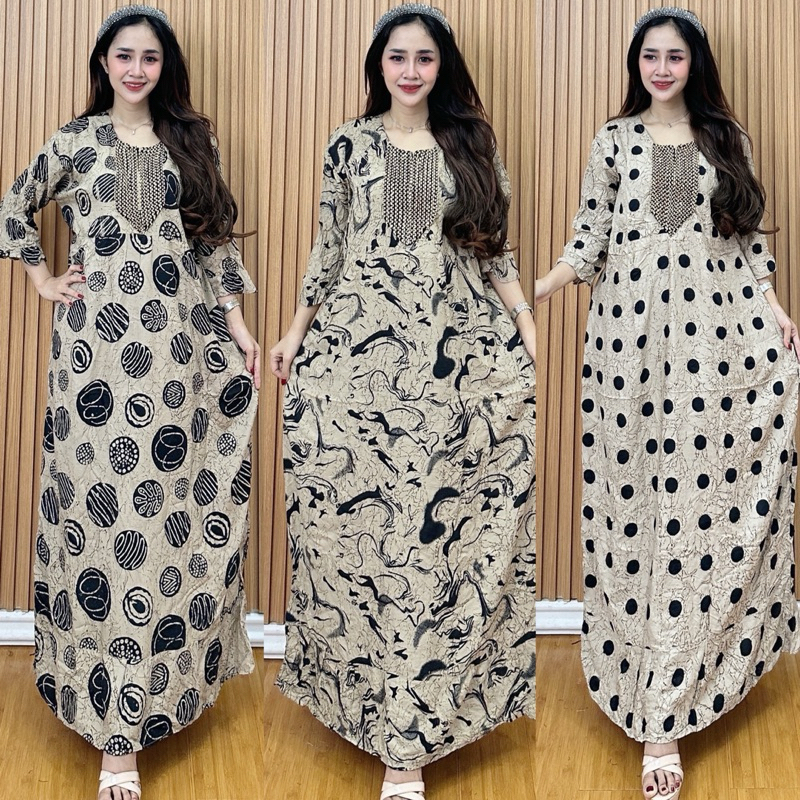 Jual 🆕🆙gamis DASTER ARAB SABRINA RENDA MOTIF TERBARU BUSUI RAYON TEBAL ...