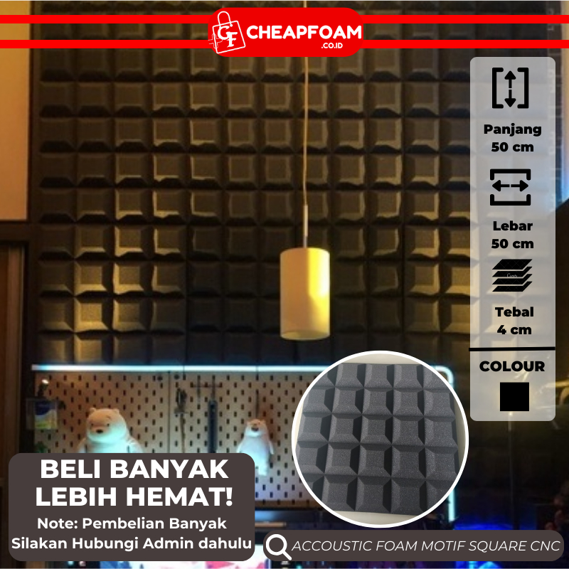 Jual Busa Peredam Suara Ruangan Motif Square CNC Peredam dinding ...