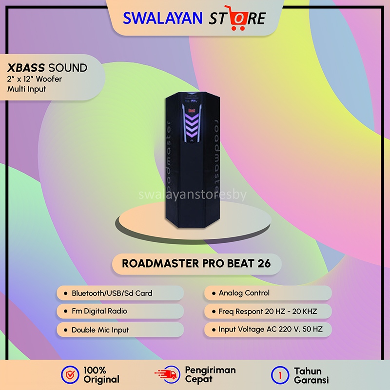 Jual SPEAKER KARAOKE BLUETOOTH ROADMASTER PRO BEAT 26 GARANSI RESMI ...