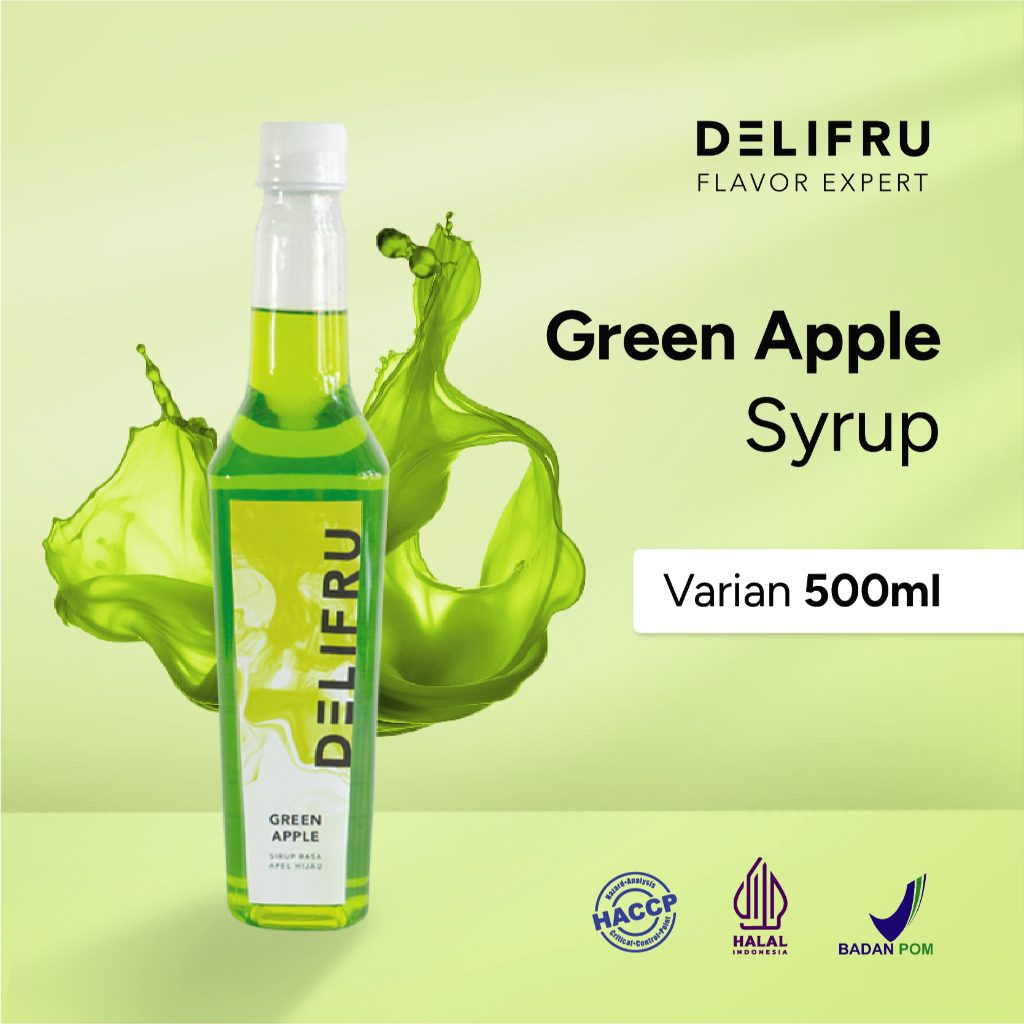 Jual Syrup Green Apple Delifru 500 ml - Sirup Apel Hijau Premium ...