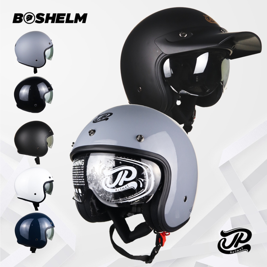 Jual Helm Retro JP SIGNATURE OPEN SOLID Helm Half Face SNI | Shopee ...