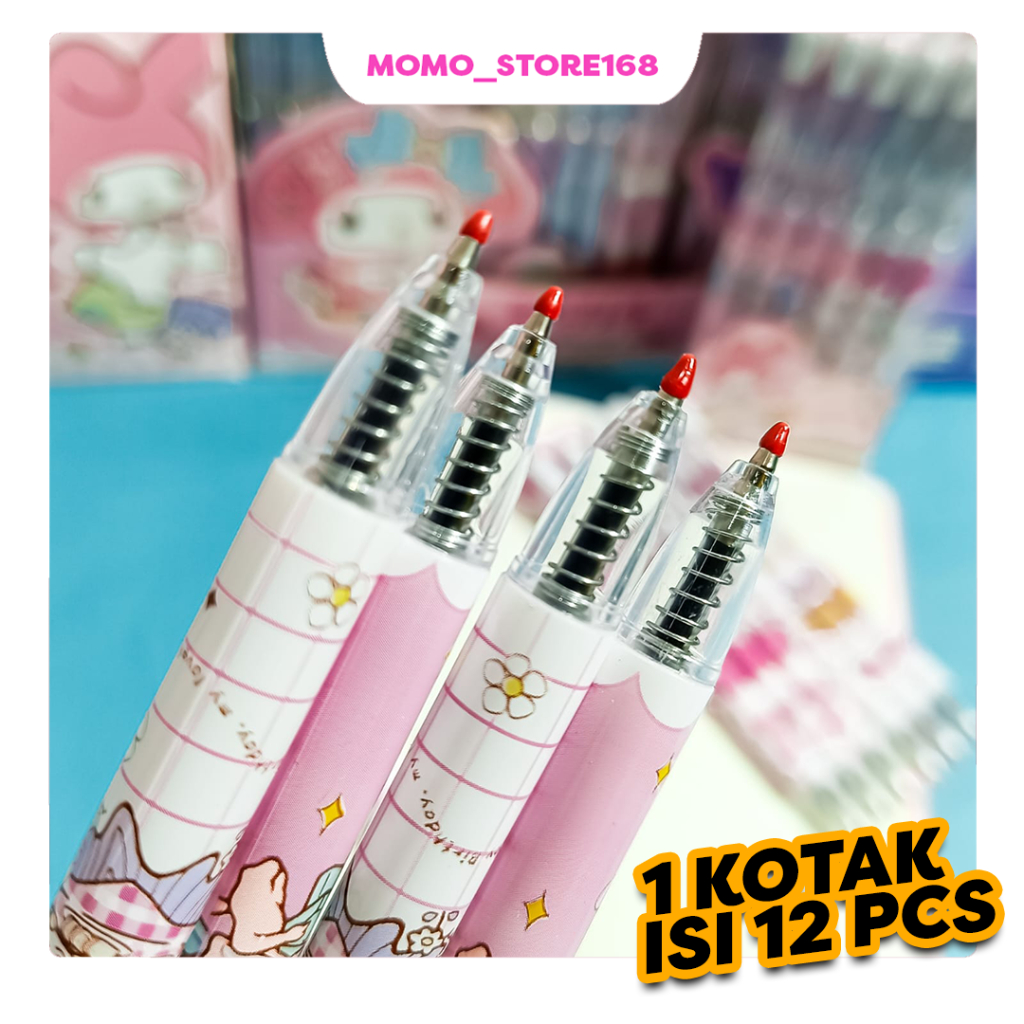 Jual (1SET ISI 12) pulpen gel karakter my melody, pen gel karakter my ...