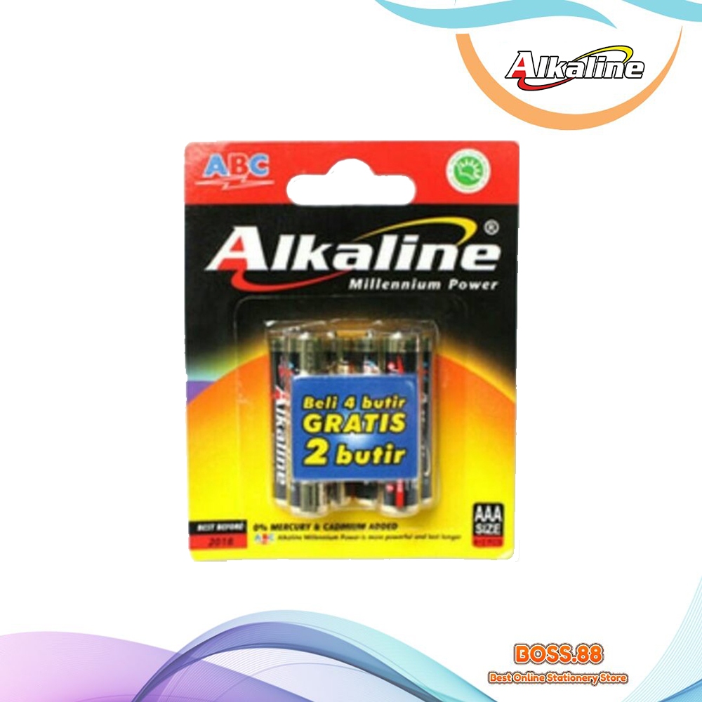 Jual BATERAI ABC ALKALINE LR03-AAA ISI 4+2 (1 SET) | Shopee Indonesia