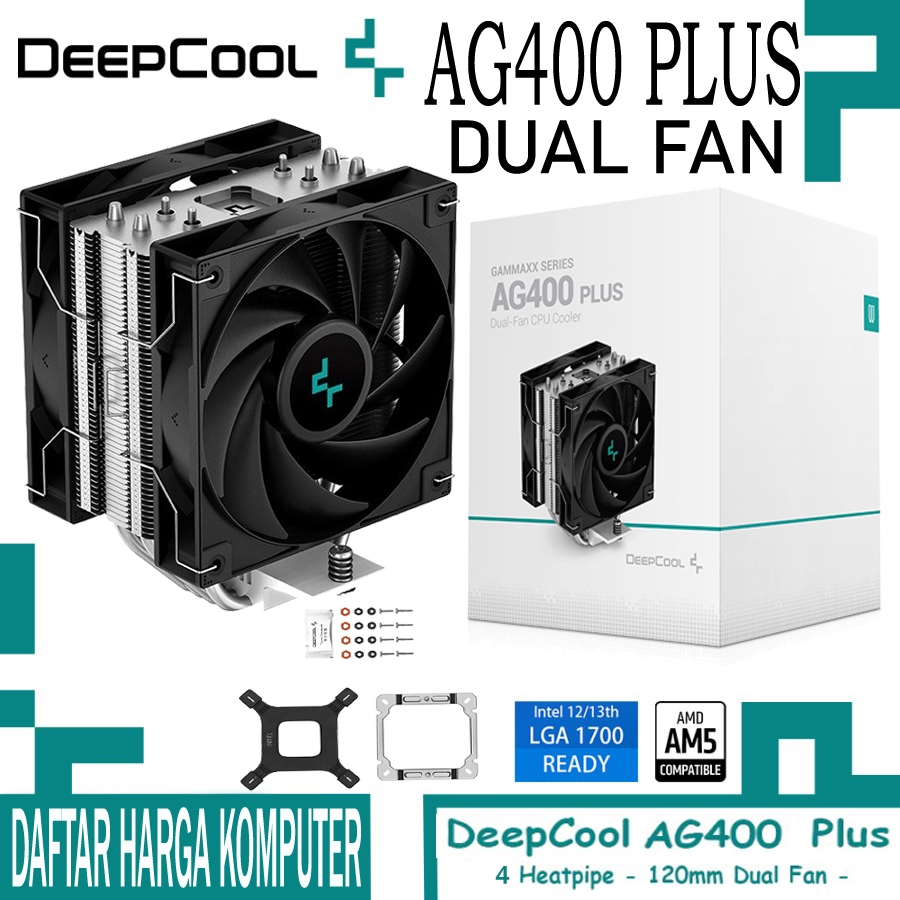 Jual CPU Cooler Deepcool AG400 PLUS DUAL FAN | Shopee Indonesia