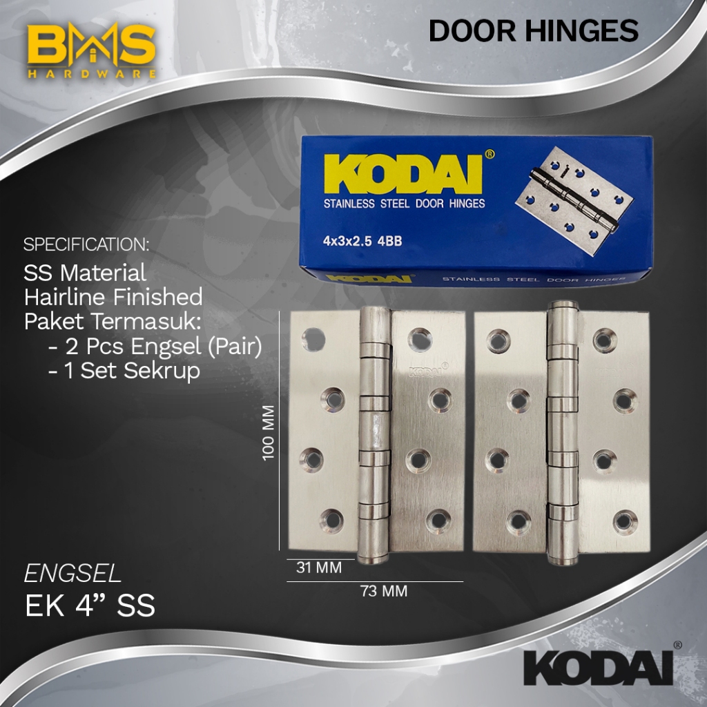 Jual ENGSEL Pintu Door Hinges Stainless Steel KODAI 3" / 4" / 5 ...