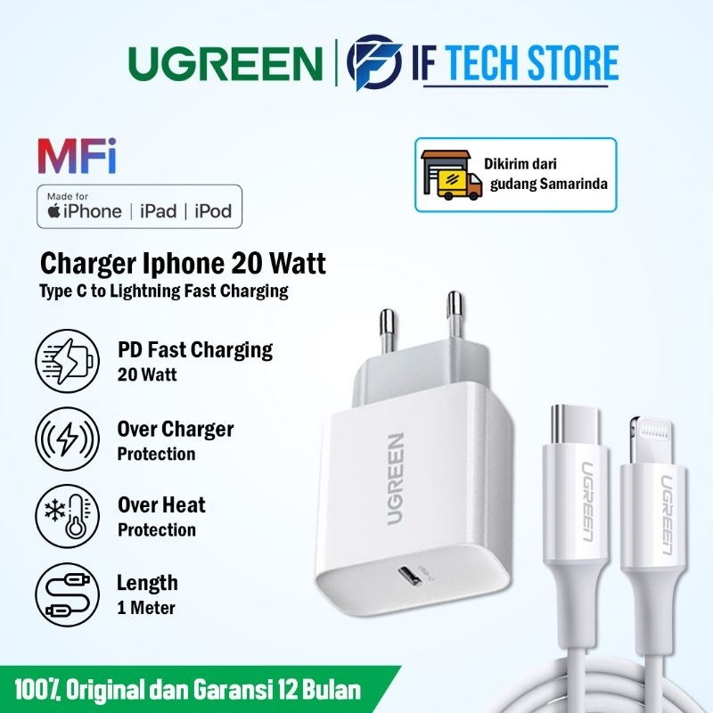 Jual UGREEN Charger Iphone MFI Fast Charging 20 Watt | Shopee Indonesia