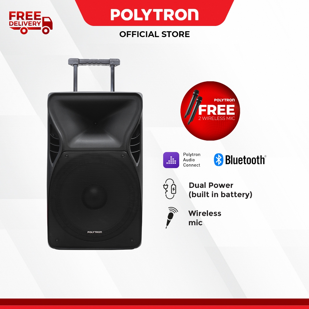 Jual Polytron Professional Portable Bluetooth Karaoke Active Speaker