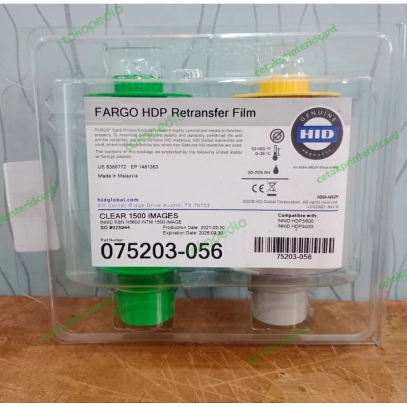 Jual Ribbon Retransfer Film 75203-056 Fargo eKtp / 75203-056 / Fargo | Shopee Indonesia