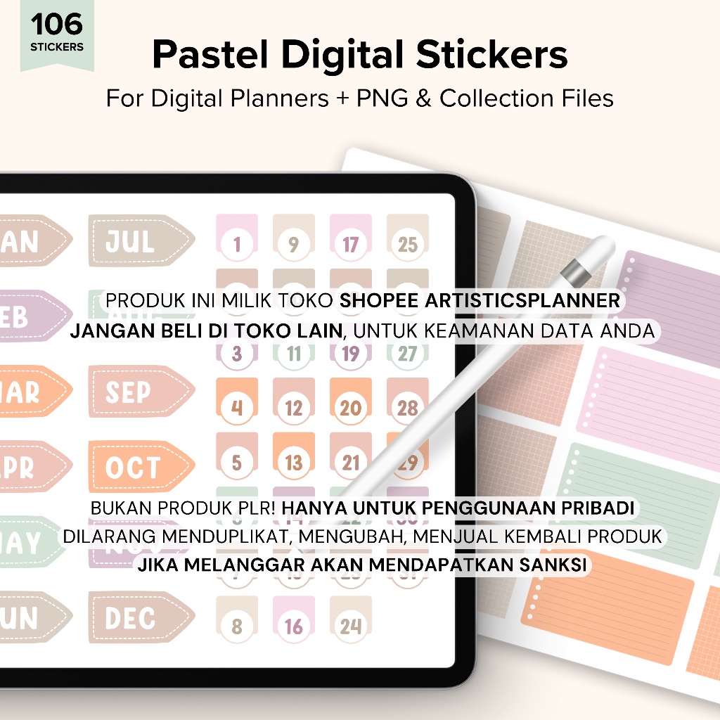 Jual Stickers Label Digital Planner Sticker Memo Sticky Notes Stickers ...