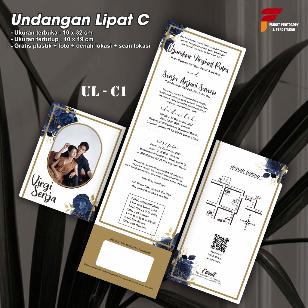 Jual Undangan Pernikahan Lipat C Kode ULC Murah Meriah, Design Aestetik ...