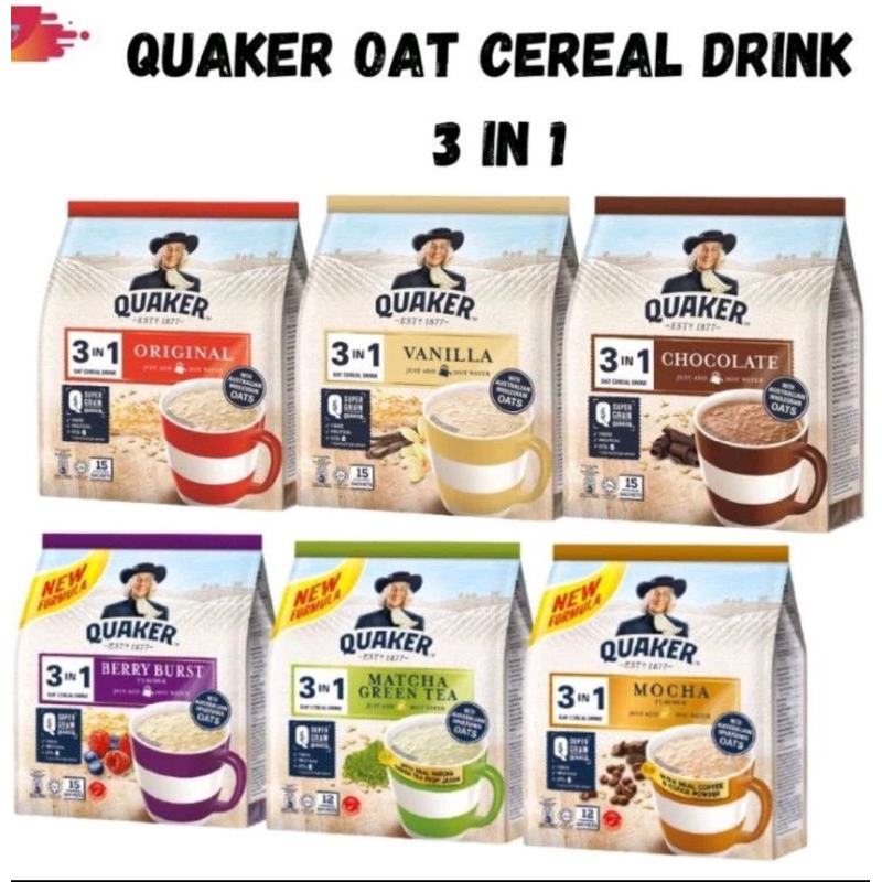 Jual Quaker 3in1 Oat Cereal Drink - Sereal Quaker | Shopee Indonesia