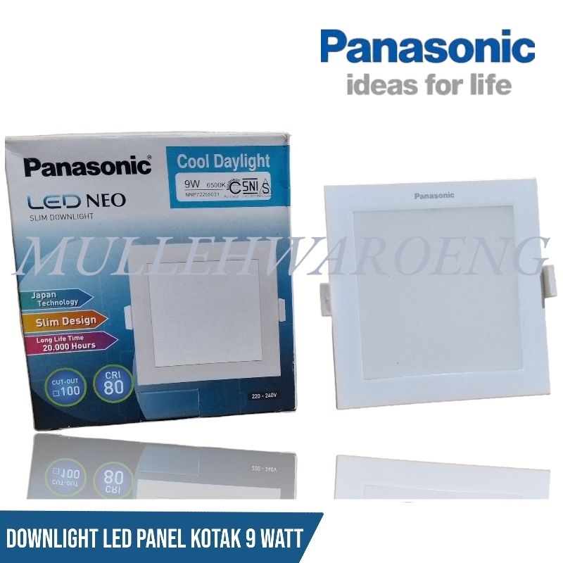 Jual PANASONIC NEO LAMPU DOWNLIGHT SLIM LED PANEL KOTAK IB 9W 9 W WATT ...