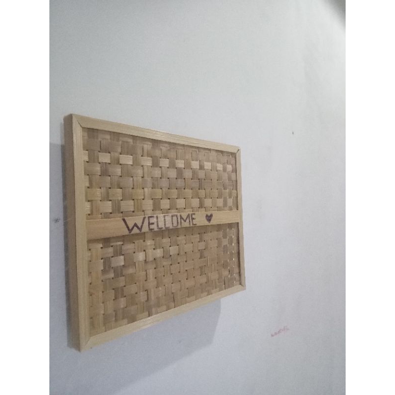 Jual Hiasan Dinding Welcome Anyaman Bambu Aistatic | Shopee Indonesia