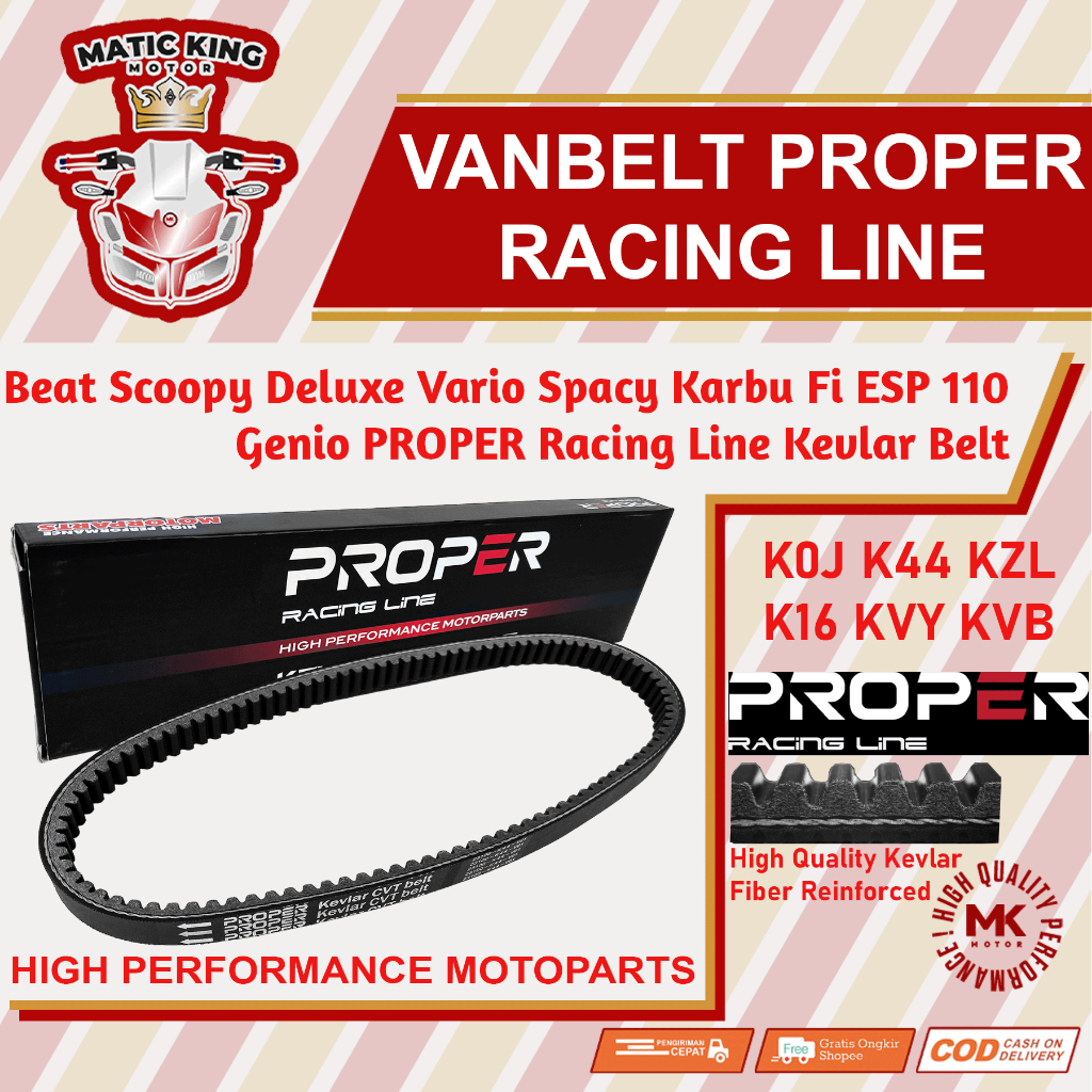 Jual Vanbelt V belt Fanbelt Beat Scoopy Genio Deluxe Vario Spacy Karbu Fi ESP 110 K0J K44 KZL ...