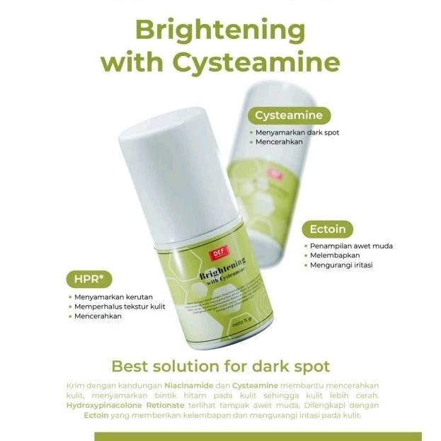 Jual Brightening with cysteamine Serum DEF Derma Elok Farma | Shopee ...