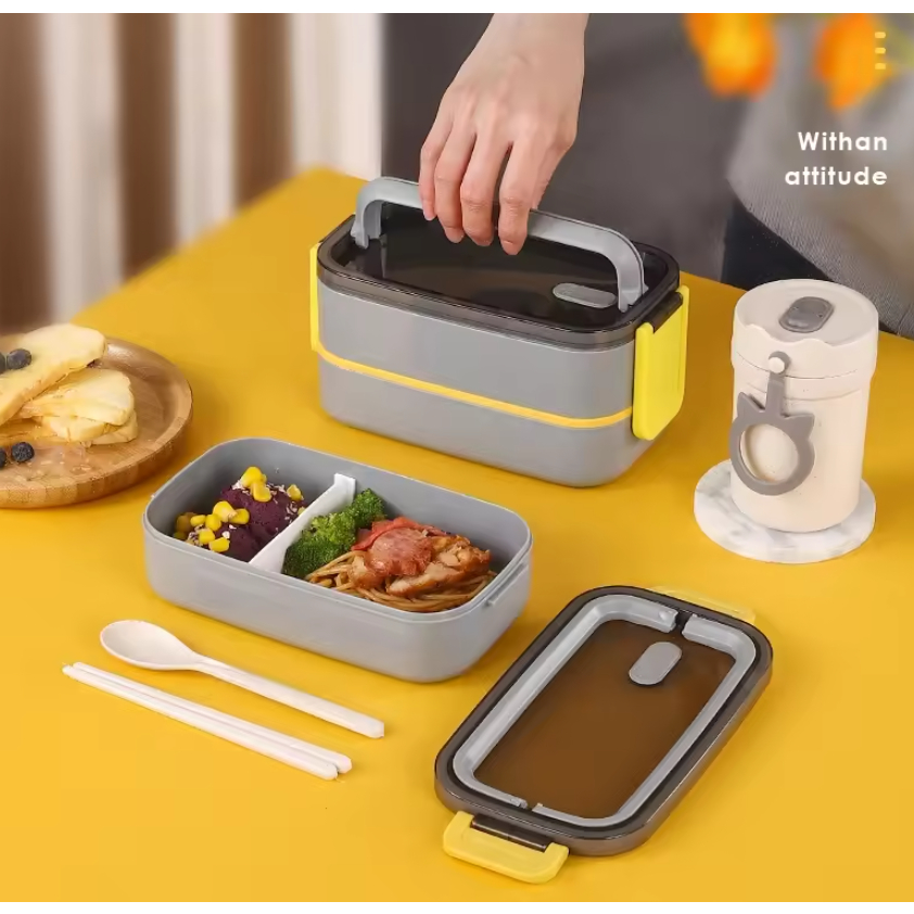 Jual LUNCH BOX SUSUN / LUNCH BOX 2 TINGKAT / KOTAK BEKAL MAKAN ...