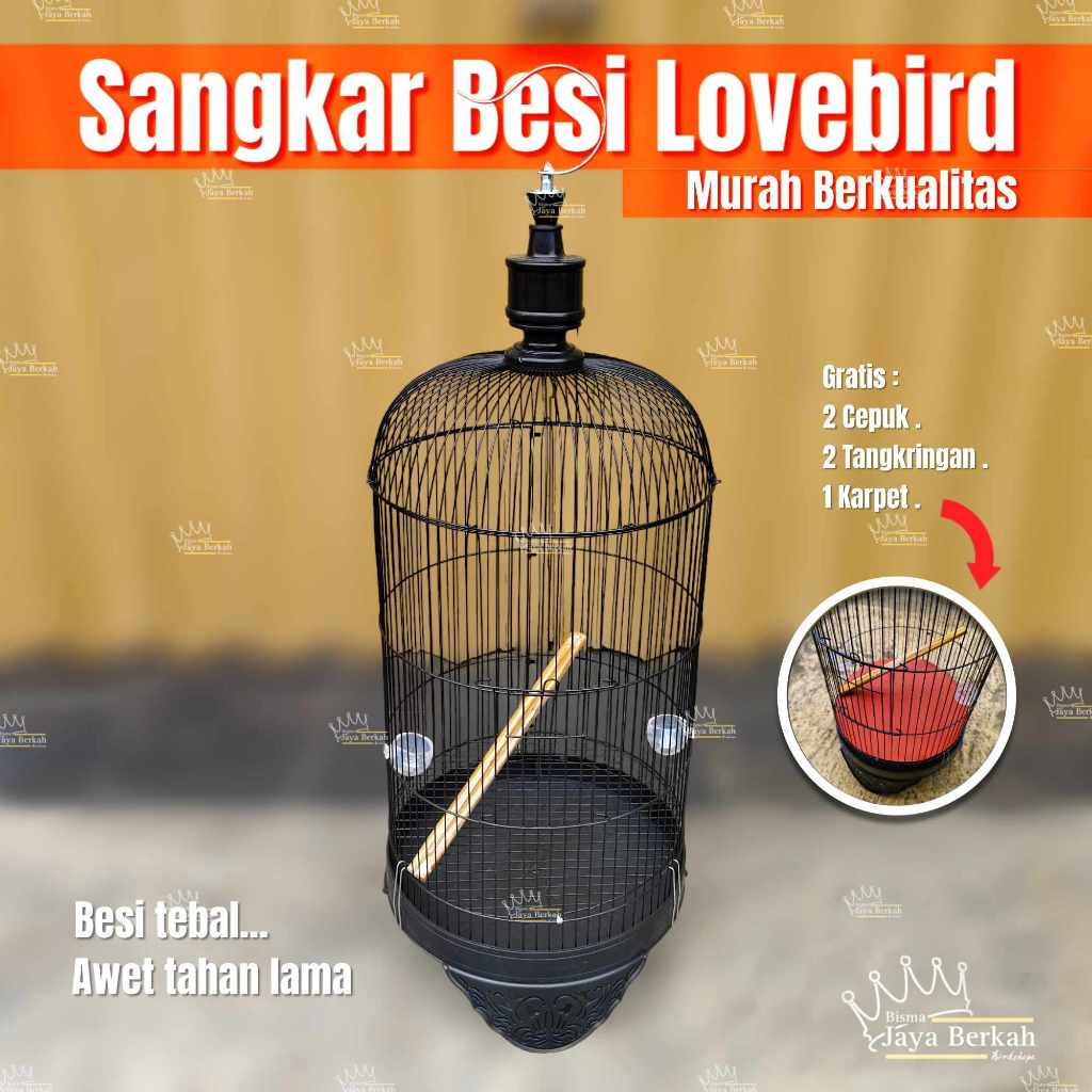 Jual SANGKAR BESI LOVEBIRD PINTU TENGAH WARNA HITAM TERMURAH ...