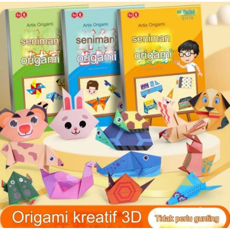 Jual kertas origami lipat anak,mainan diy lipat kertas origami gambar ...