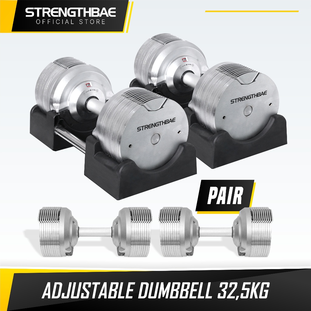 Jual Adjustable Dumbbell 30kg Pair STRENGTHBAE Metal Dumbell | Shopee ...