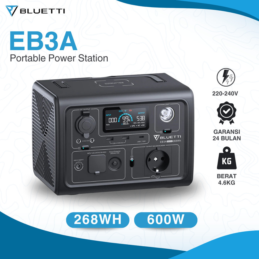 Jual BLUETTI EB3A Power Station Portable 268WH 600W Genset Portable ...