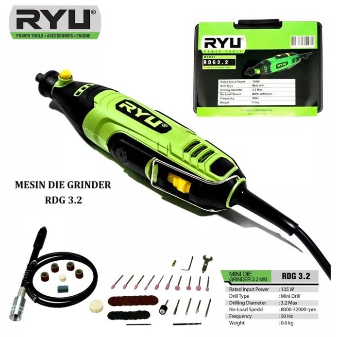 Jual RYU RDG 3.2 ALAT TUNER MINI DIE GRINDER HAND GRINDER | Shopee ...