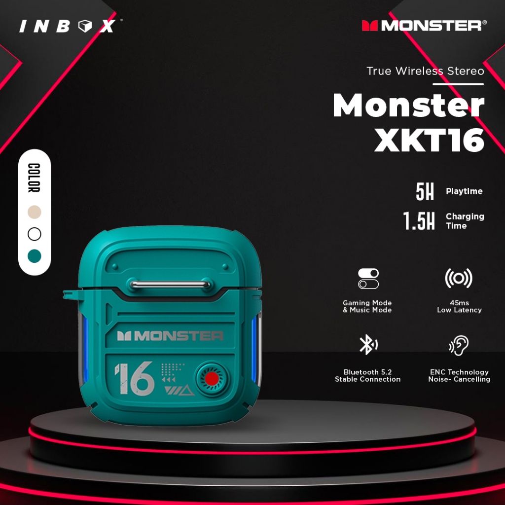 Jual Monster XKT16 Bluetooth TWS Headset Earbuds Headphone | Shopee ...