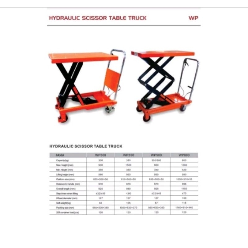 Jual TABEL LIFT SCISOR WP 500 MEREK CARLIFT | Shopee Indonesia