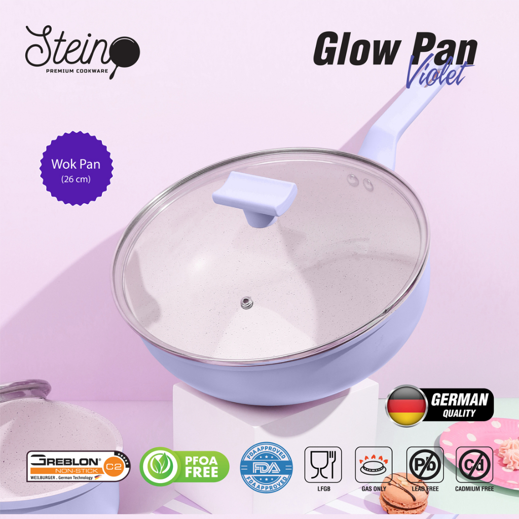 Jual STEIN GLOW PAN WOK PAN VIOLET | Shopee Indonesia