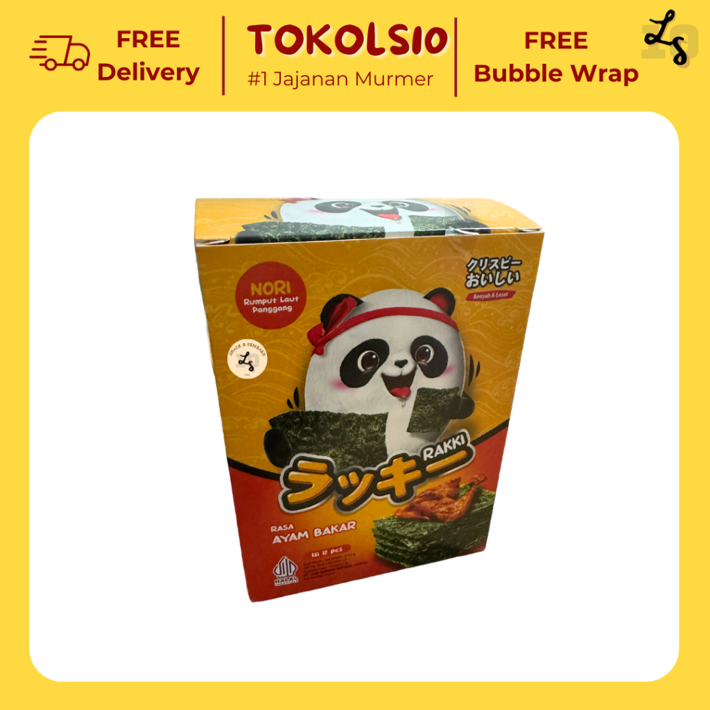 Jual Rakki Rumput Laut Rasa Original/Pedas/Ayam Bakar/Sapi Panggang 1 ...