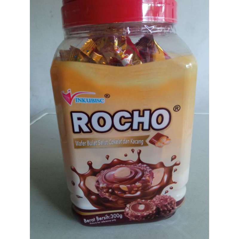 Jual ROCHO Toples wafer bulat cokelat kacang | Shopee Indonesia