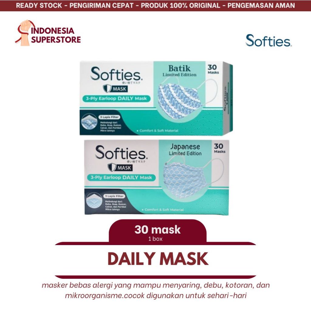 Jual Masker Softies Daily Mask Batik Parang Japanese Limited Edition ...