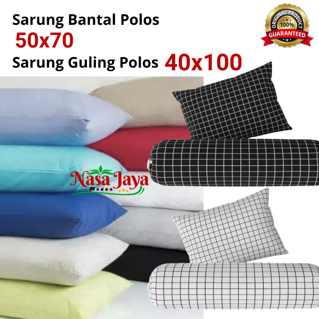 Jual Sarung Bantal dan Guling Polos Dan Kotak Bahan Katun Lembut Adem ...