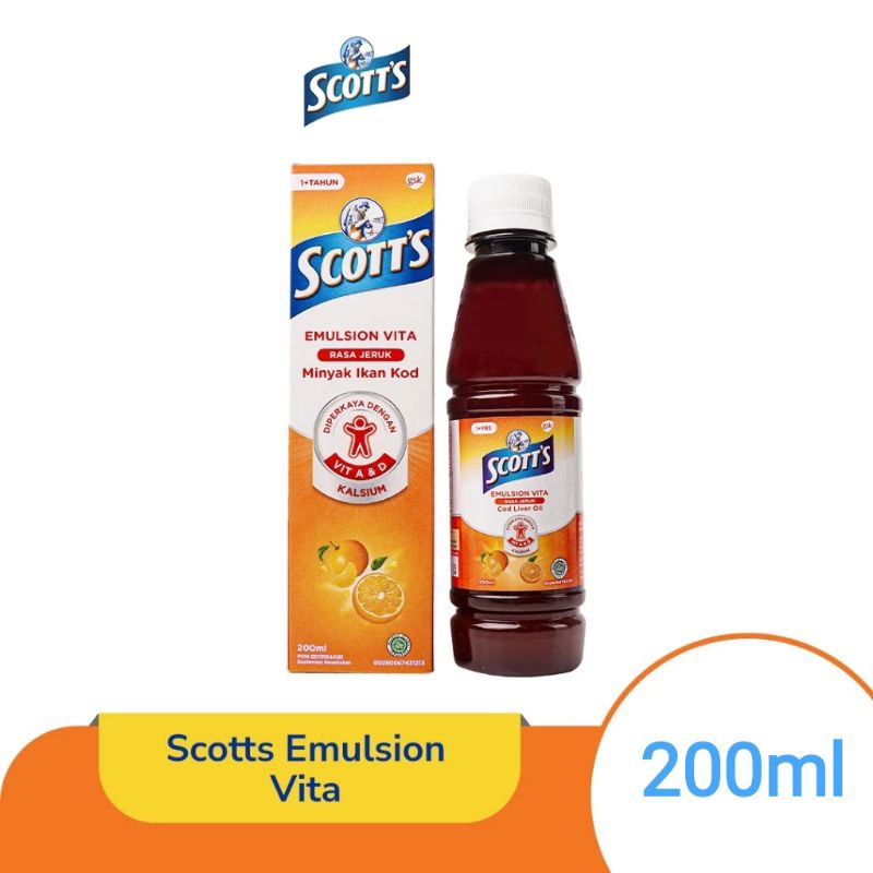 Jual Scott's Scotts Emulsion Vita Minyak Ikan Kod Cod Liver Oil 200ml ...