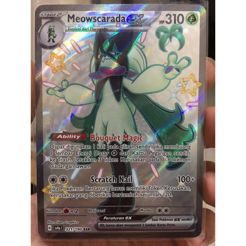 Jual KARTU POKEMON MEOWSCRADA ex SSR INDONESIA HOLO | Shopee Indonesia