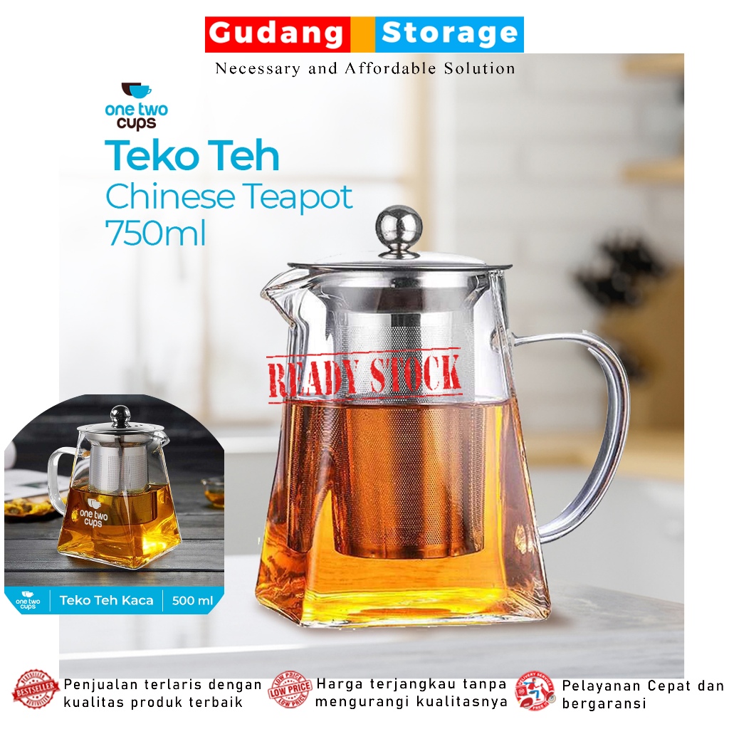Jual [PROMO] Teko Pitcher Teh Chinese Teapot Maker Borosilicate Glass 550ml / Teko Teh Kaca ...