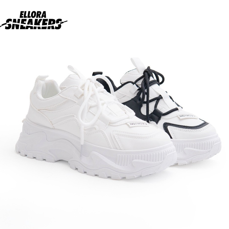Jual ELLORA Elena Sneakers Wanita Tinggi Casual Sport Shoes | Shopee ...