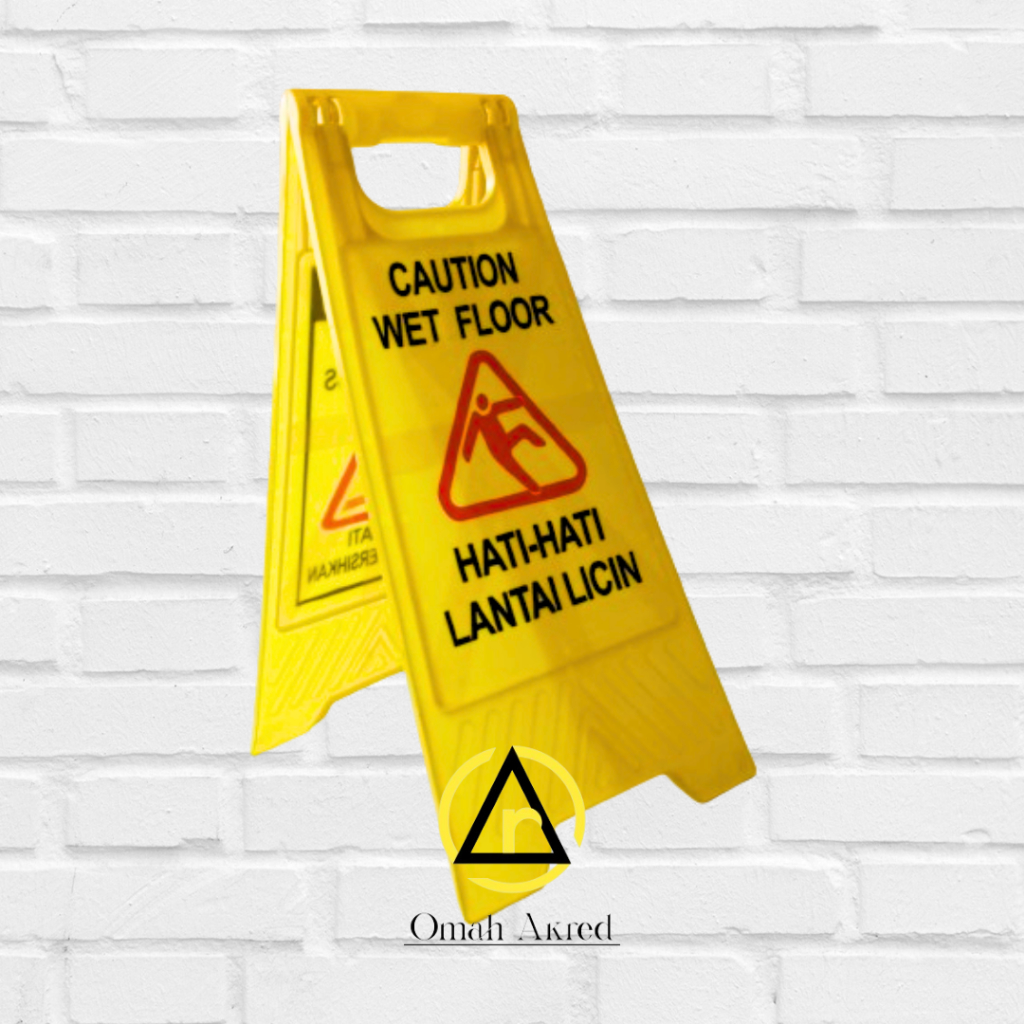 Jual Warning Sign Floor Wet Floor Papan Peringatan - Lantai Basah Licin ...