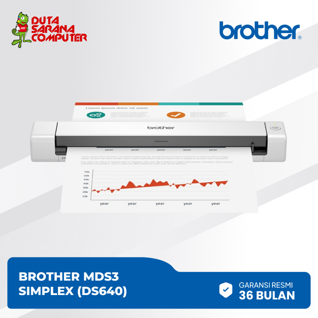 Jual Scanner BROTHER DS-640 DS 640 DS640 Compact Mobile Document ...