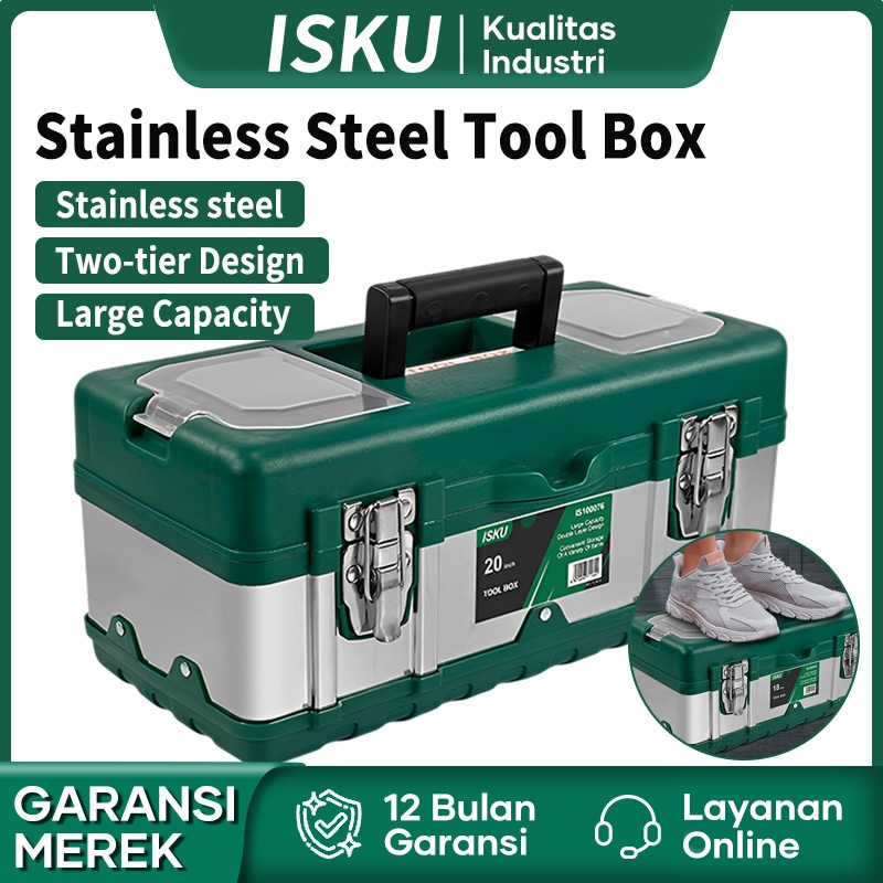 Jual ISKU Tool box Besar 20 Inch Tool Box Bahan Stainless Steel Kotak ...