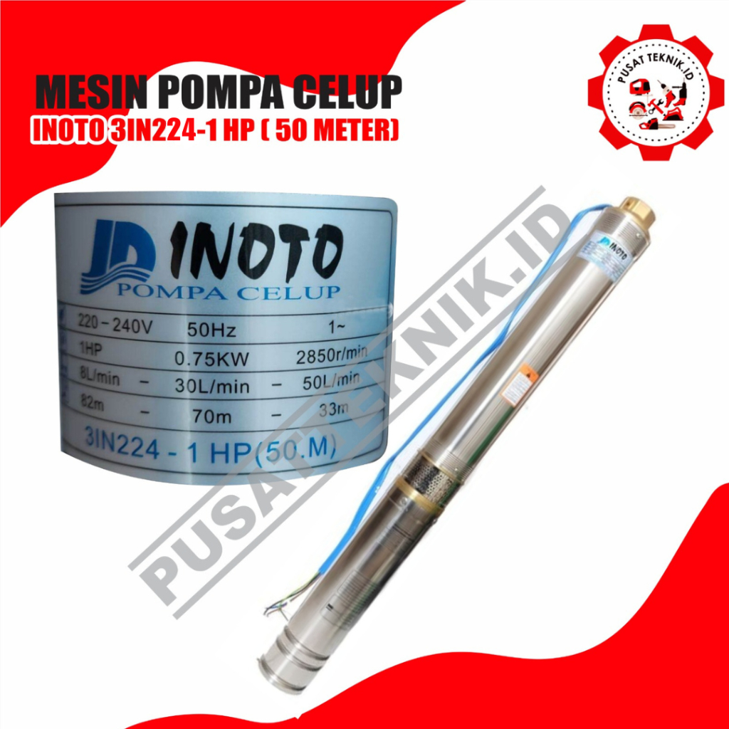 Jual INOTO 3IN224 KABEL 50M POMPA SUBMERSIBLE INOTO 3IN 224 + KABEL 50M ...