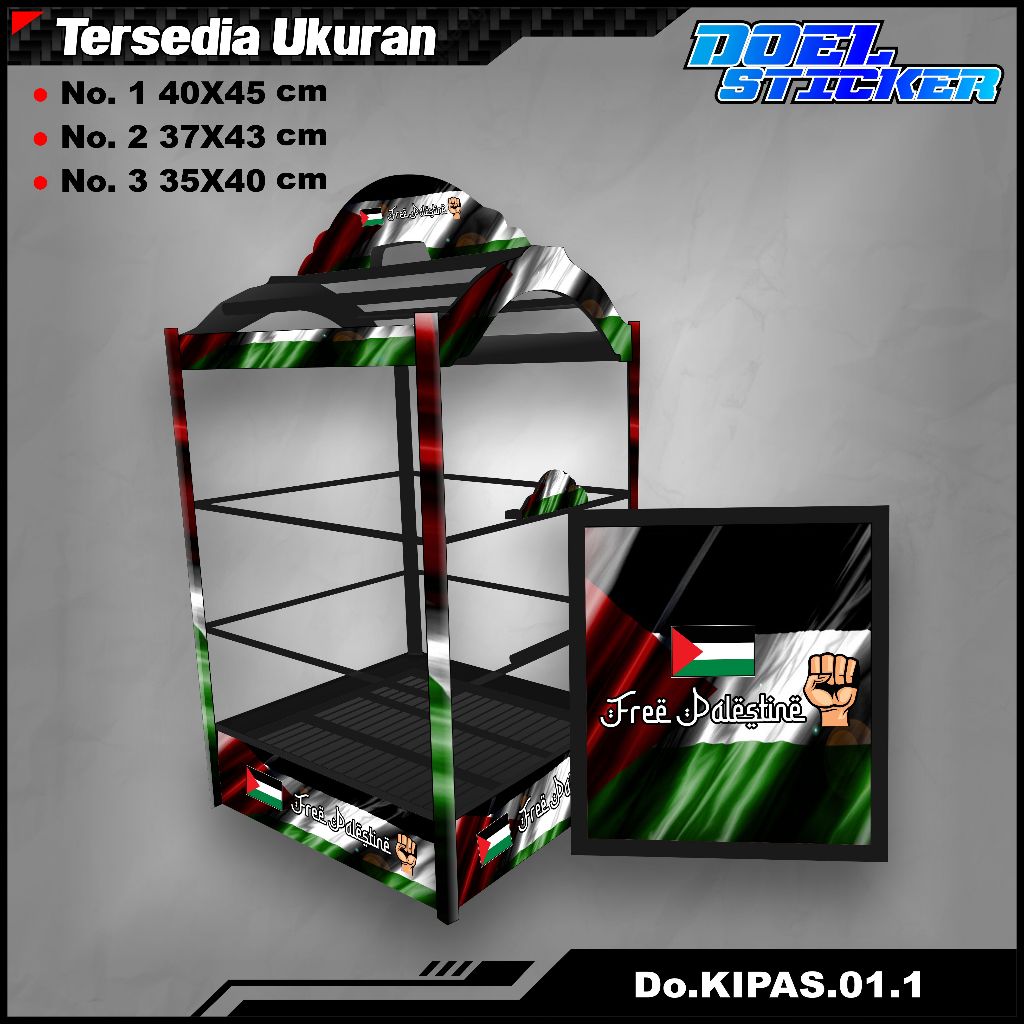 Jual Stiker Sangkar Kotak Model Kipas Sticker Dekal Ebod Free Palestine ...