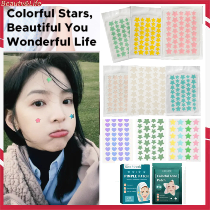 Jual 216PCS/112PCS/72PCS Invisible Acne Patch Star Acne Pimple Cover ...