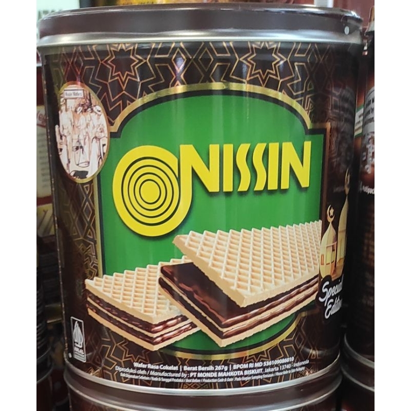 Jual NISSIN Wafers Chocolate Golden Wafers Kaleng lebaran 267gr ...
