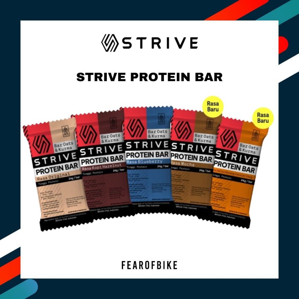 Jual strive protein bar per 1 pcs per box questbar high protein oats ...