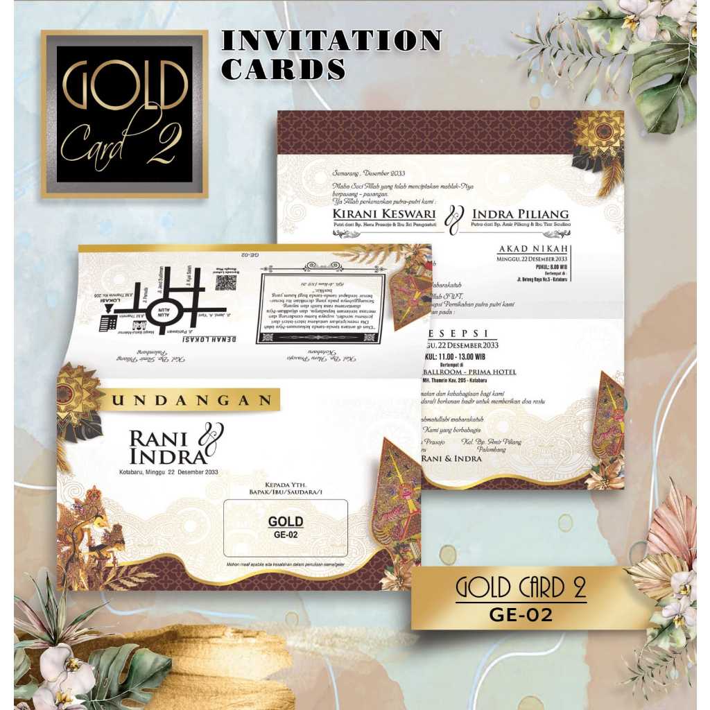 Jual GE 02 Gold Card 2 Blanko Undangan | Blangko Undangan | Undangan ...