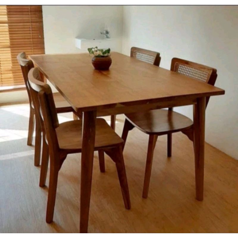 Jual MEJA MAKAN ROTAN KAYU JATI | KURSI CAFE ROTAN KURSI ROPAN KURSI ROPAN FURNITURE JATI ...
