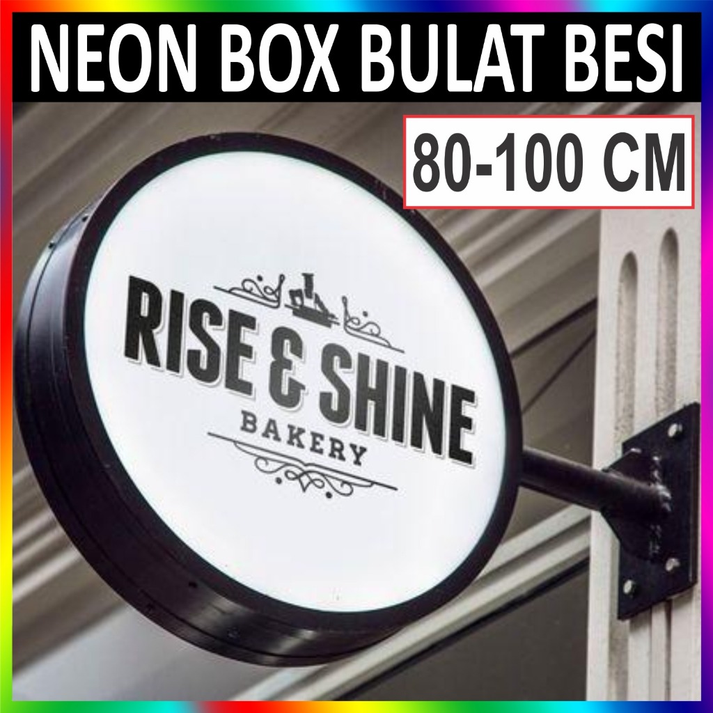 Jual NEON BOX BESI BULAT 1 & 2 SISI UKURAN 80 CM - 100 CM NYALA CUSTOM ...