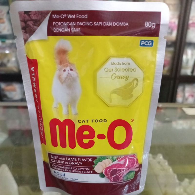 Jual Me-o Pouch Beef and Lamb Flavor Chunk in Gravy | Shopee Indonesia