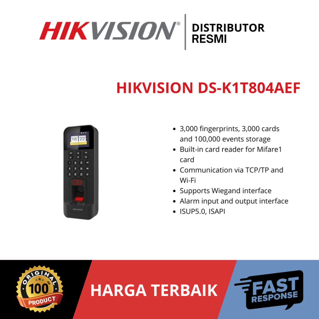 Jual HIKVISION DS-K1T804BMF FINGERPRINT ACCESS CONTROL | Shopee Indonesia