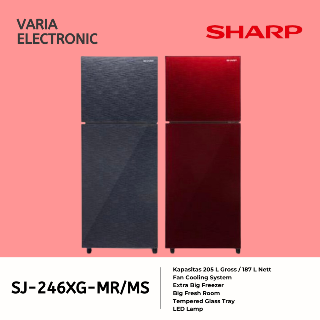 Jual Kulkas 2 Pintu SHARP SJ-246XG-MR/MS 205 Liter | Shopee Indonesia